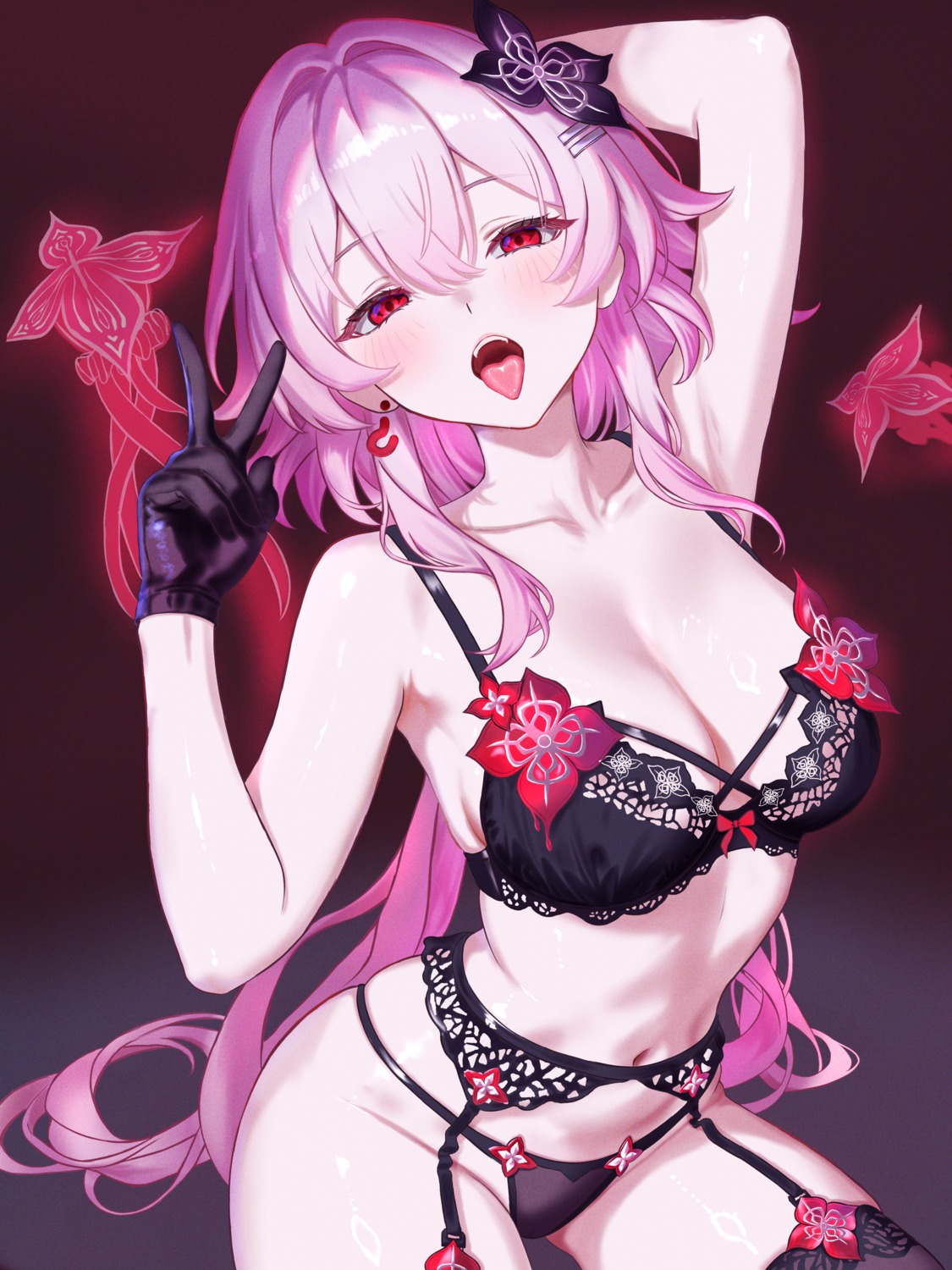 zea (zeamilky) honkai: star rail evernight march 7th bra garter belt lingerie pantsu stockings ...